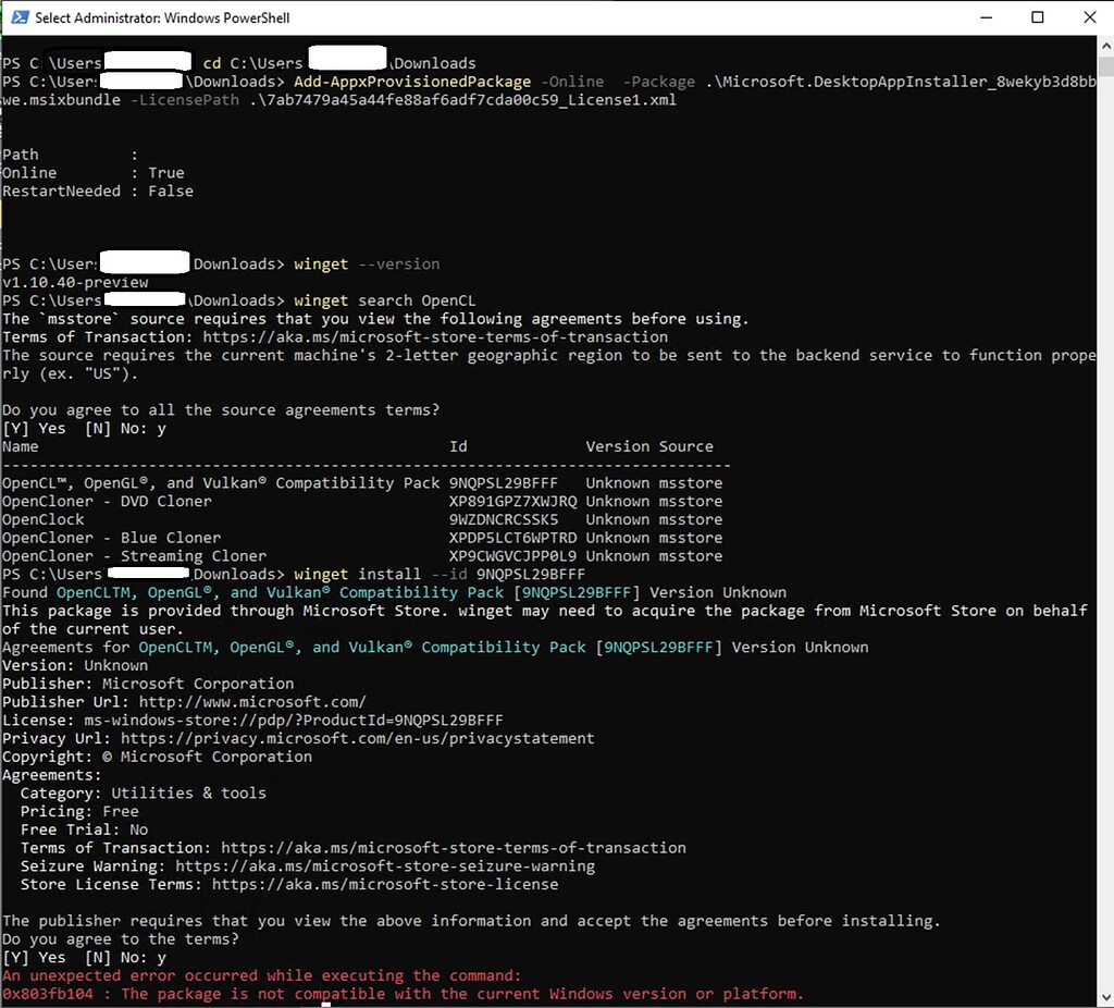 Trouble installing Open CL Vulkan compatibility layer on Windows Server 2022 - Windows ...