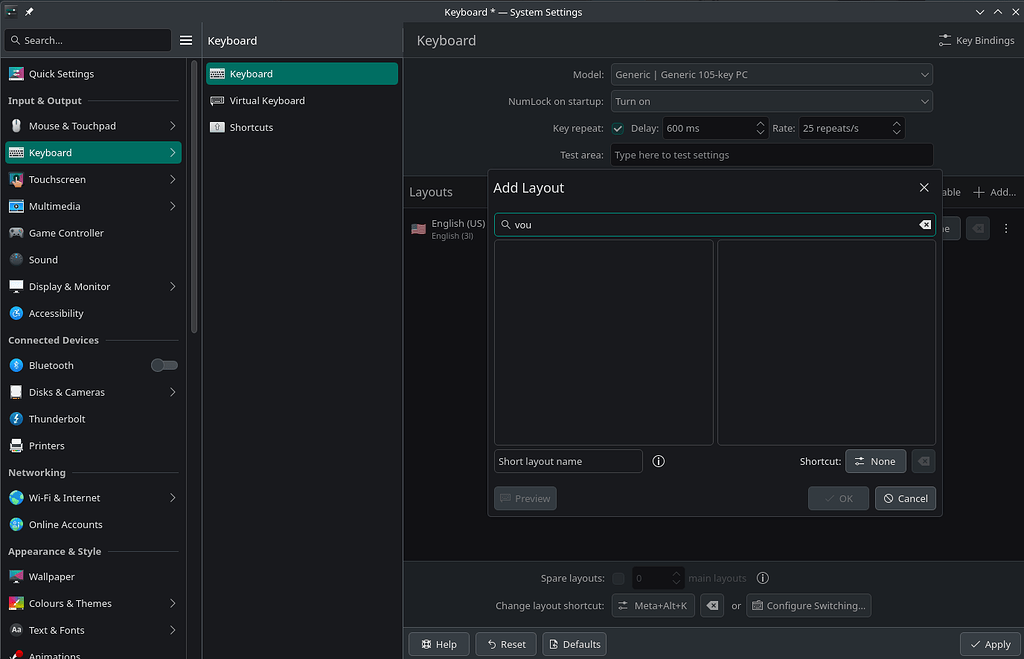 Need help installing a "custom" keyboard layout on Linux Manjaro/KDE ...