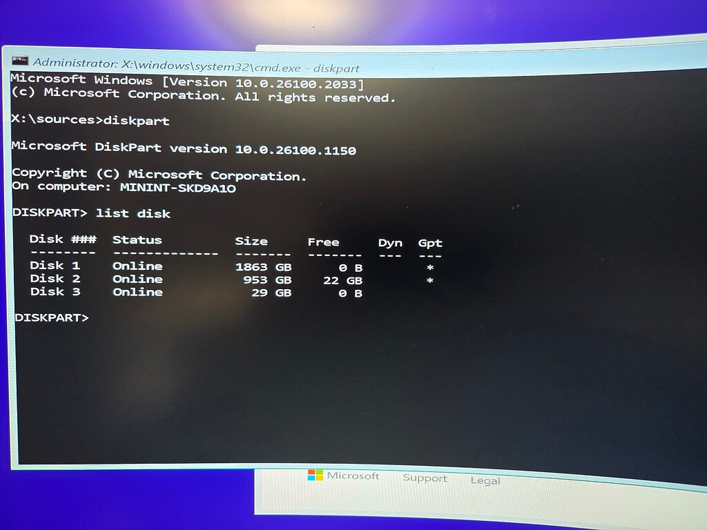 Can't install windows on p4800x in an MS-01 - Storage - Level1Techs Forums