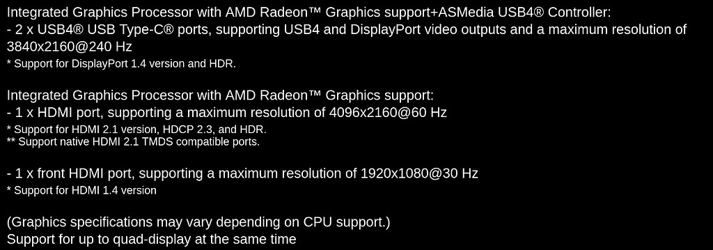 Gigabyte Motherboard onboard graphics not working with one monitor (USB4 -> DP) - Other Hardware ...