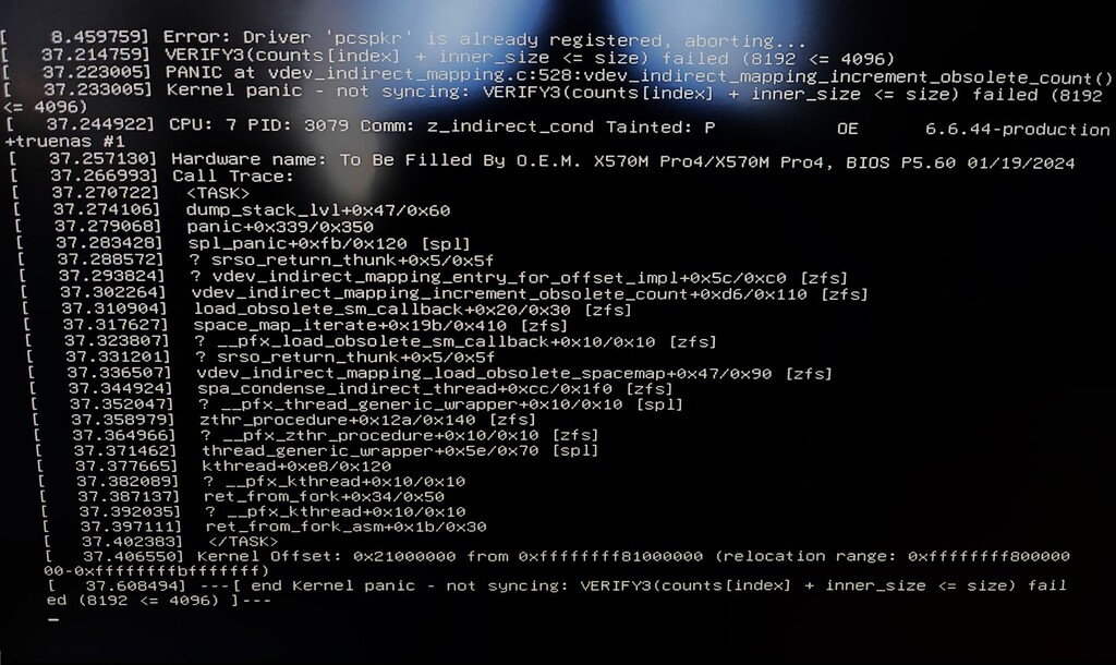 Truenas Scale Kernel Panic With Verify3 Error Linux Level1techs Forums 
