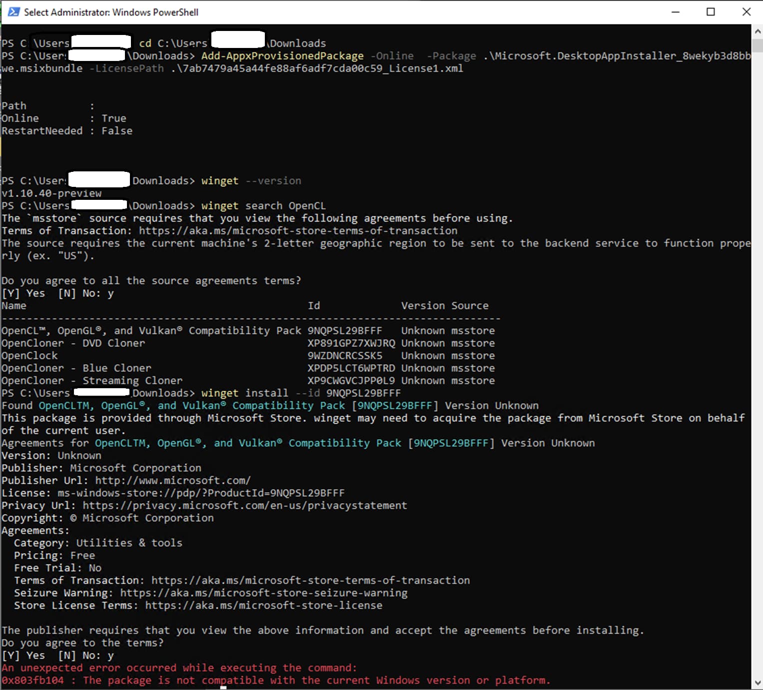 Trouble installing Open CL Vulkan compatibility layer on Windows Server 2022 - Windows ...