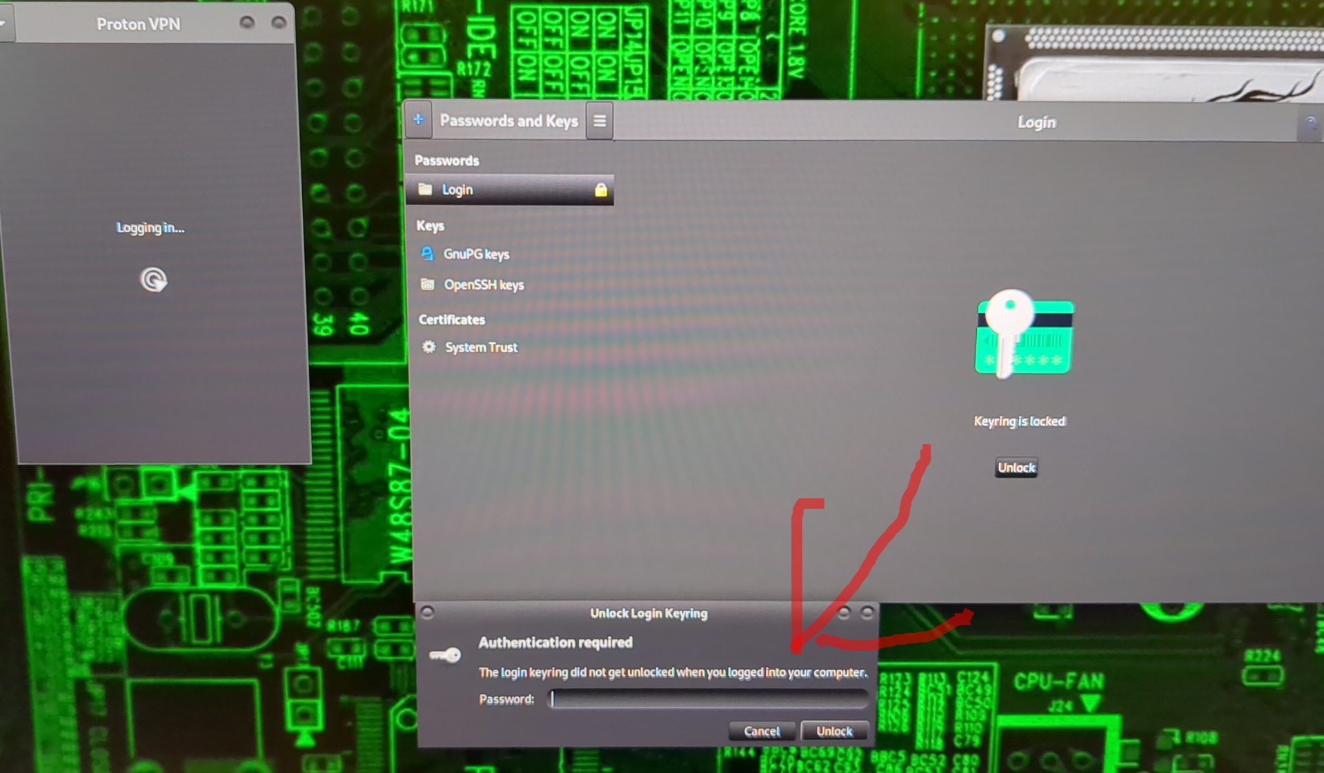 ProtonVPN - Prompts for "auhentication" when attempting to connect - Linux - Level1Techs Forums