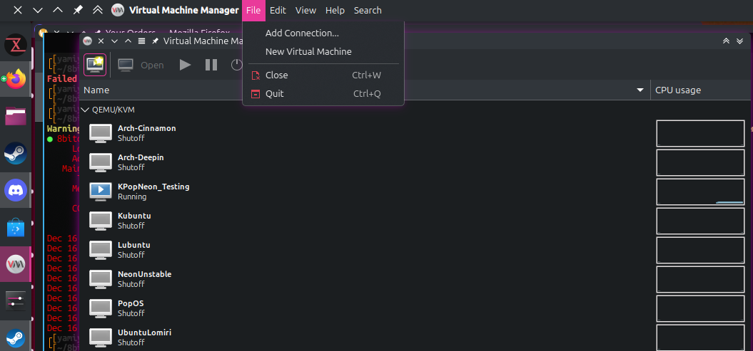 Virt-Manager - menu getting hidden automatically - Linux - Level1Techs Forums