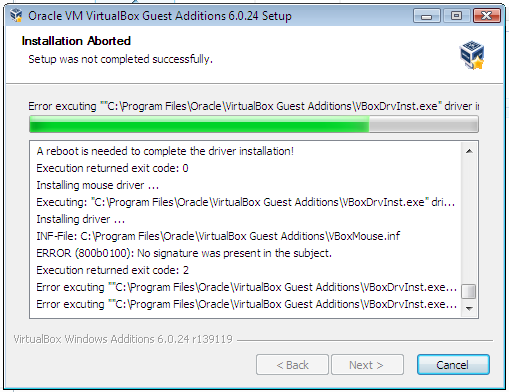 [SOLVED] VirtualBox Guest Additions Error - Windows - Level1Techs Forums