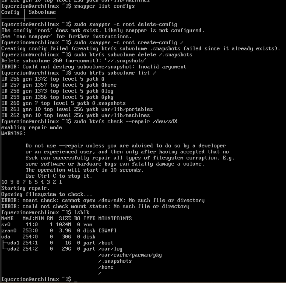[SOLVED] Snapper Errors [BTRFS] - Can't Configure or Create Snapshots - Linux - Level1Techs Forums