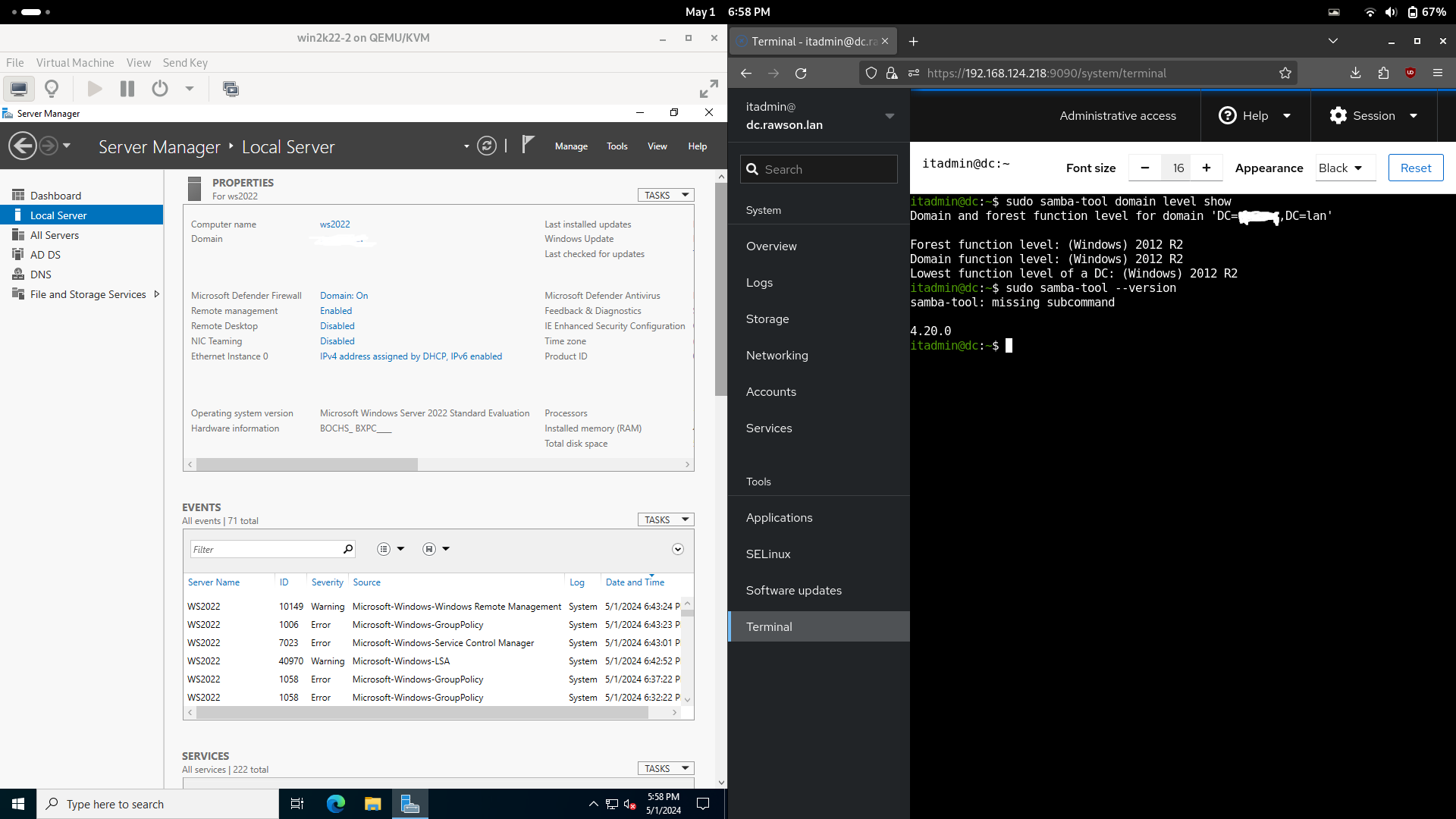 Windows server 2022 joined to Samba AD 4.20 - Operating Systems & Open Source - Level1Techs Forums