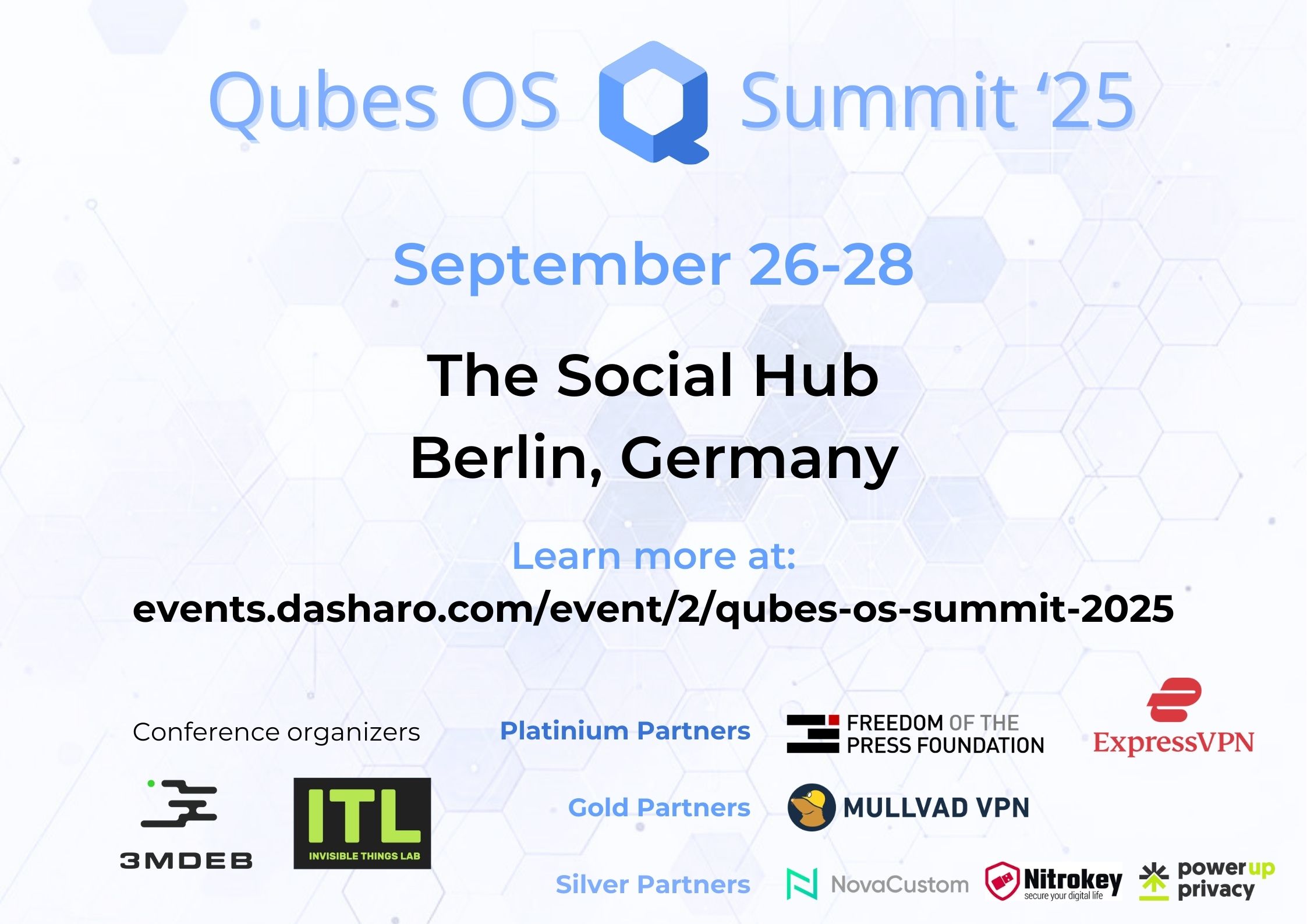 Qubes OS Summit 2025 is approaching! ^_^ this Friday-Sunday - Linux ...